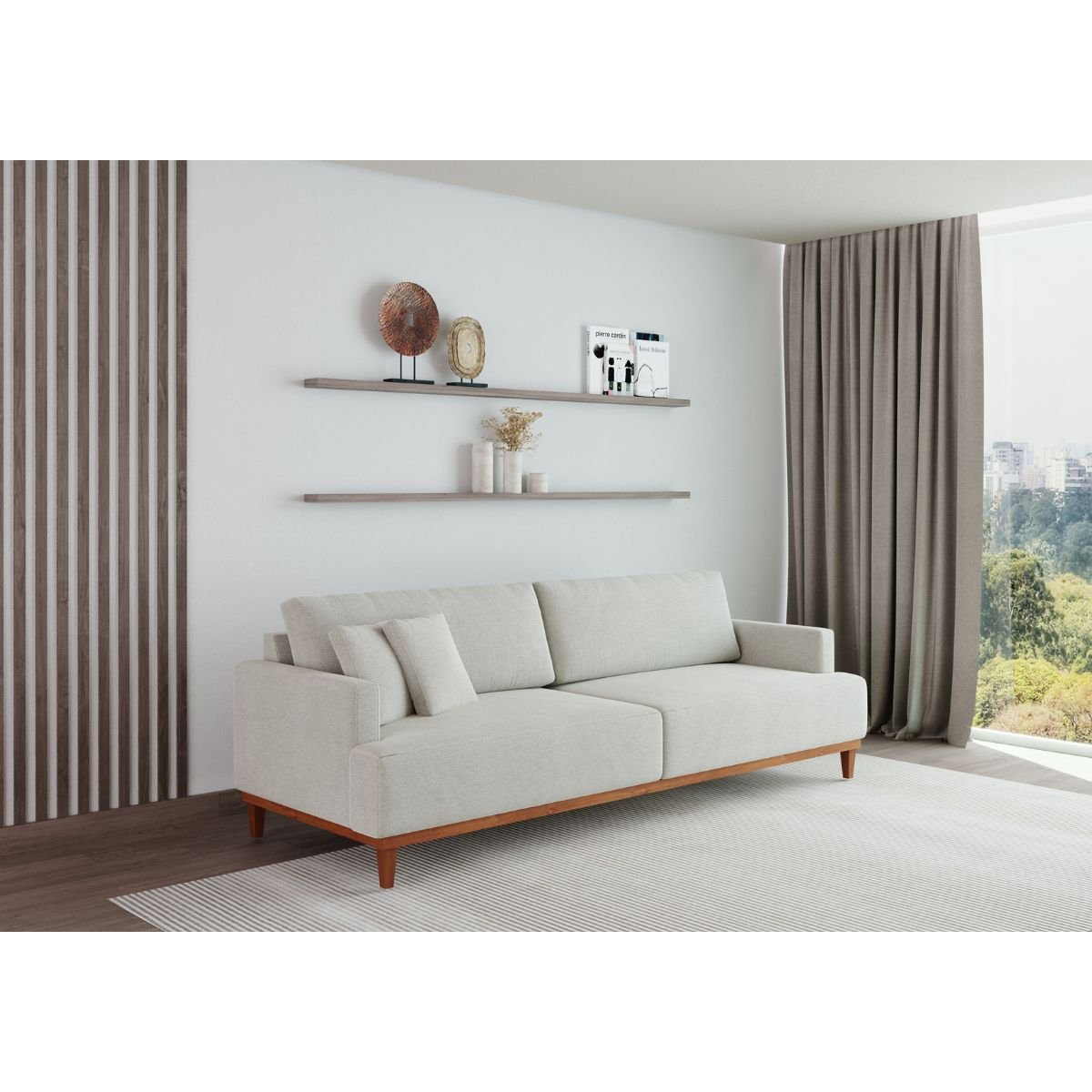 Sofá Doha 1,78m em Linho Safira Off White - Home Mobily | MadeiraMadeira