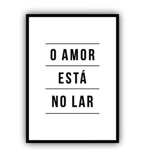 Quadro O Amor Está no Lar - Tela Única - 120 x 90 cm - Preta ...