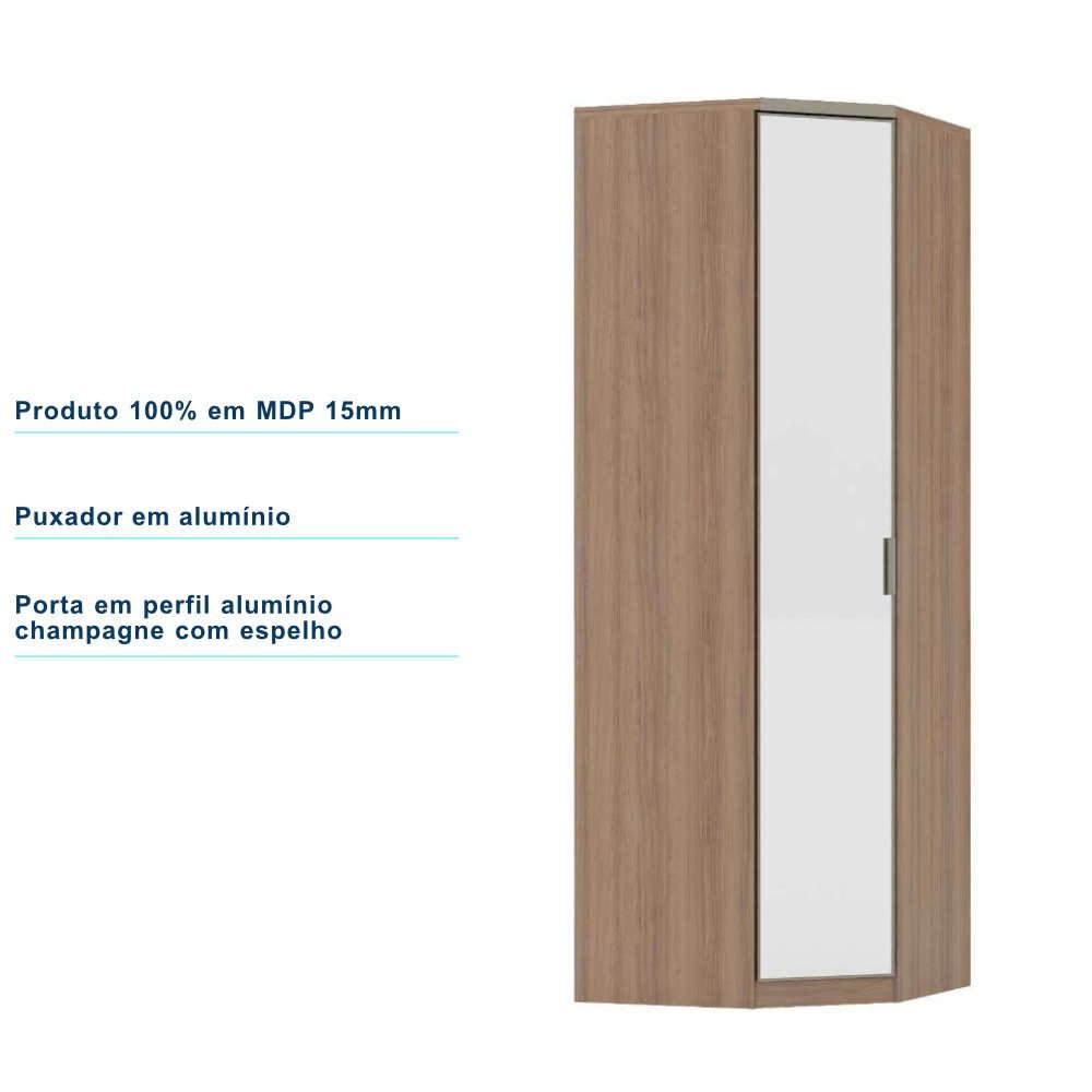 Guarda-roupa Solteiro Modulado Mini Closet Canto Diagonal Connect ...