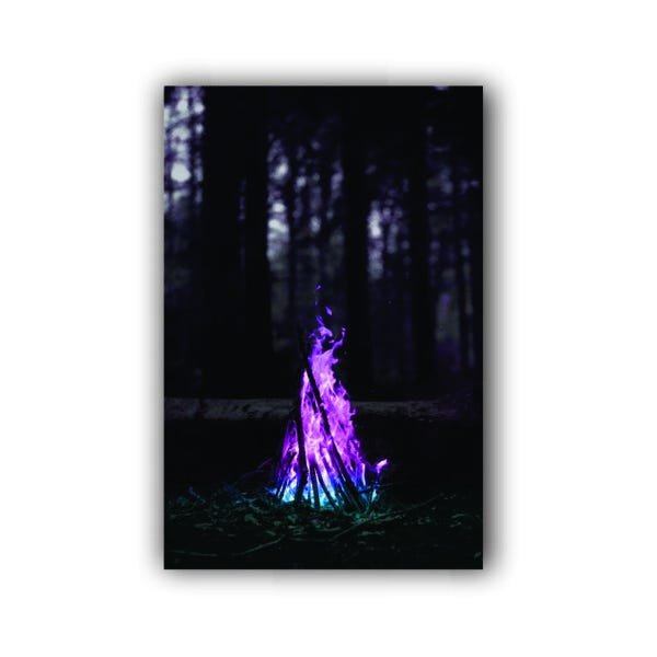 Quadro Transcendental Fogueira Cores Em destaque no Preto e Branco ...