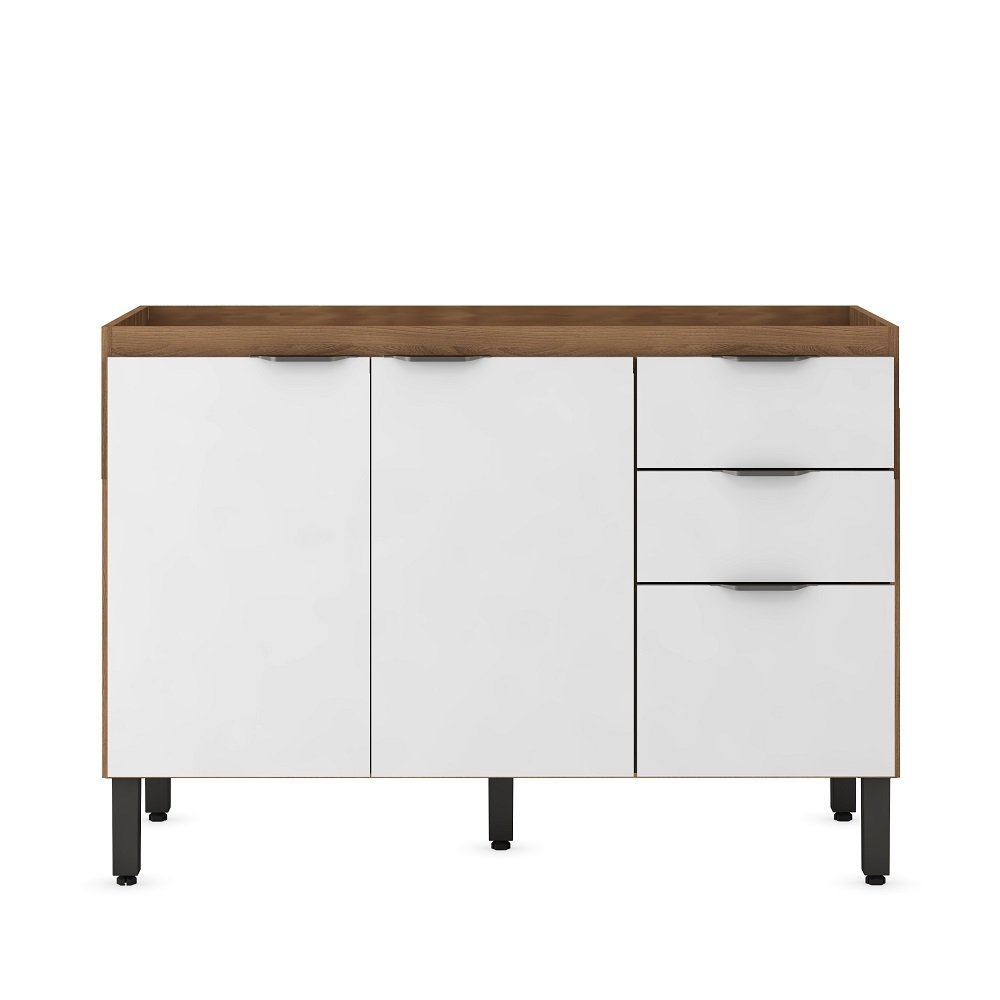 Balcão Gabinete de Pia Firenze 120cm Amendola/Branco S/ Tampo ...