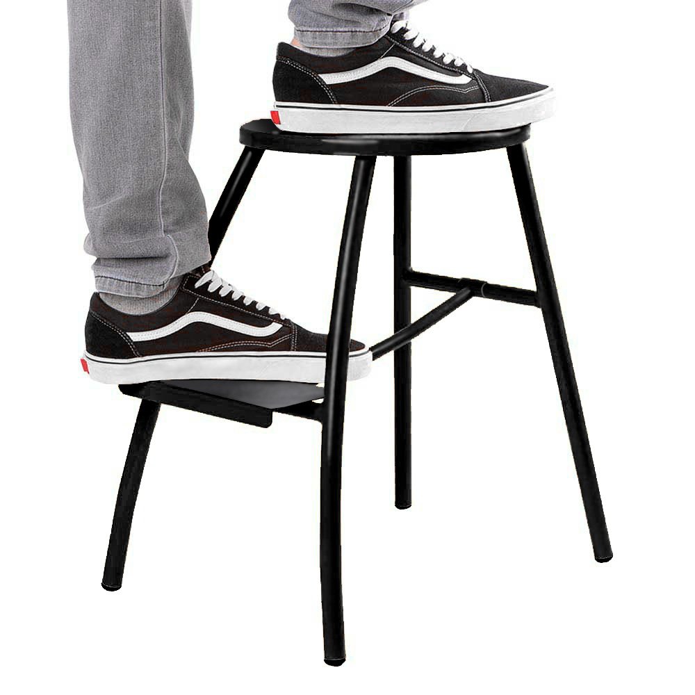 BANQUETA MULTIUSO 52 CURVA Plic Mobiliário Banqueta Multiuso 52 Linha Curva Preto Craqueado ...