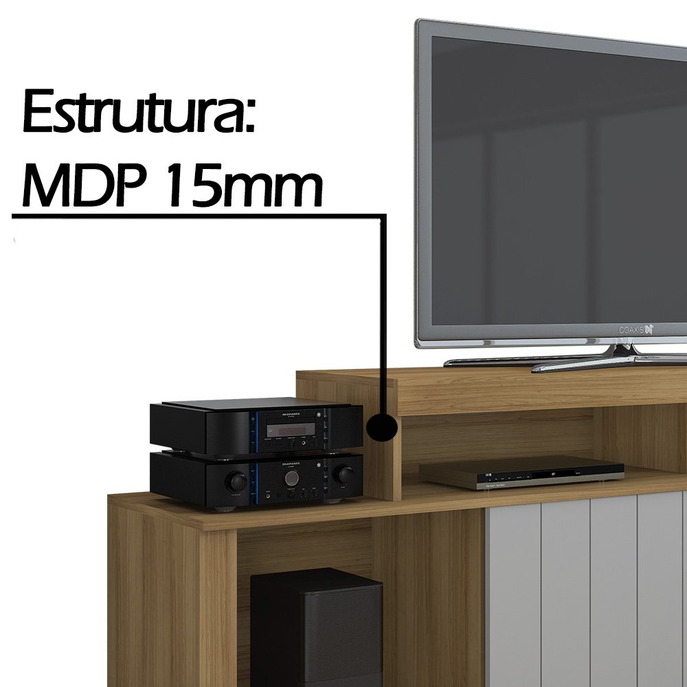 Rack Ouro Candian Para TV Até 43 Polegadas JCM Movelaria:Noronha/Off ...