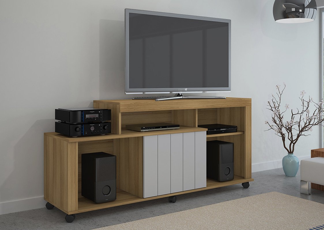 Rack Ouro Candian Para TV Até 43 Polegadas JCM Movelaria:Noronha/Off ...