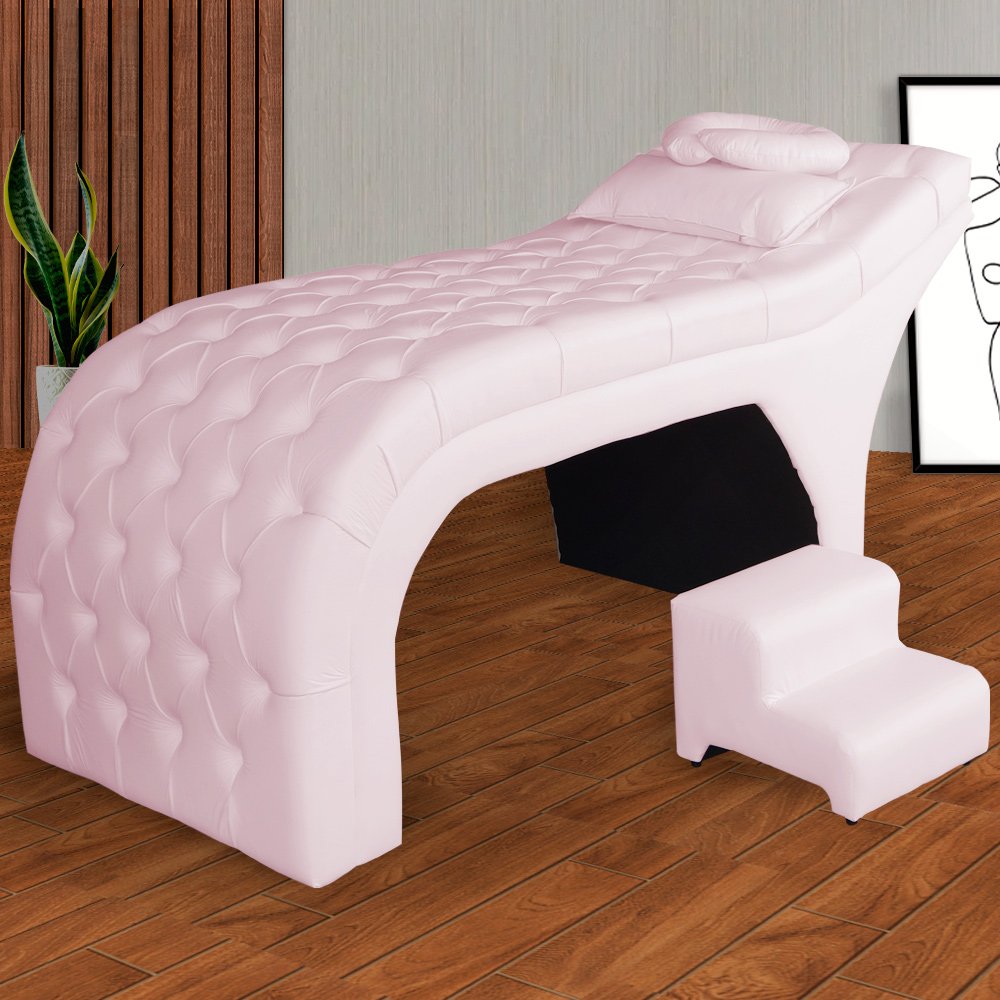 Maca Estofada Capitonê Corino Cores - DS Estofados - Rosa Bebê | MadeiraMadeira