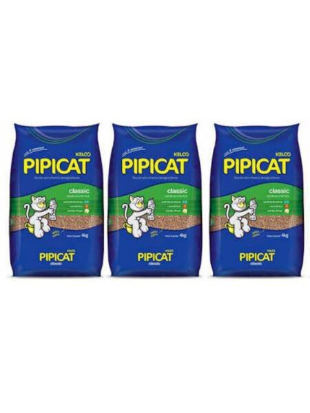 Areia Para Gatos Pipicat Classic 3 Und de 4Kg Cada | MadeiraMadeira