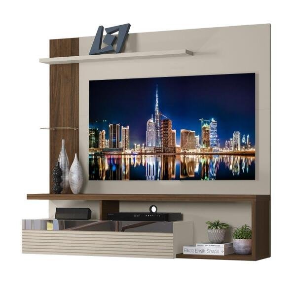 Painel para TV até 60 Polegadas Off White Nogueira | MadeiraMadeira