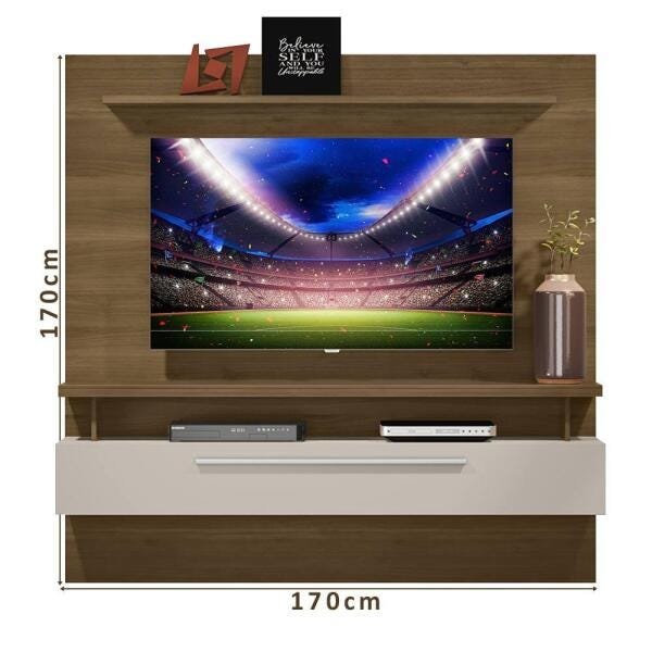 Painel para TV 65 Polegadas para Quarto e Sala Avelã Off White New Caju ...