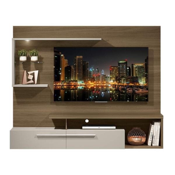 Painel para TV até 60 Polegadas Avelã Off White Floripa | MadeiraMadeira