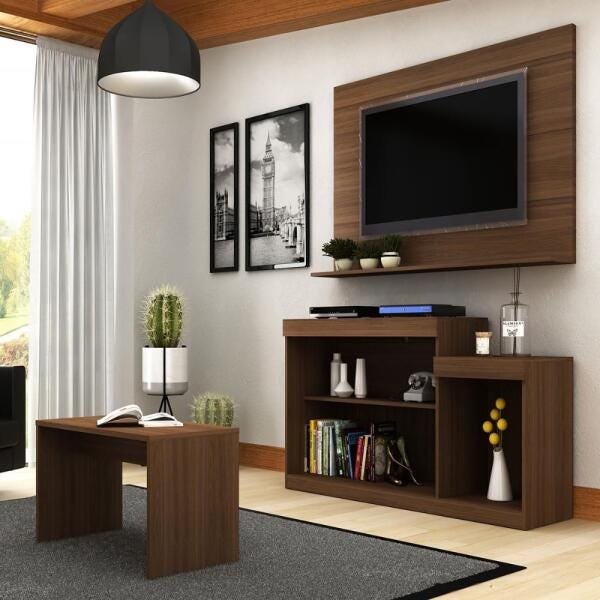 Rack e Painel para TV 55 Pol Trevalla Atenas com Mesa de Centro Duna ...