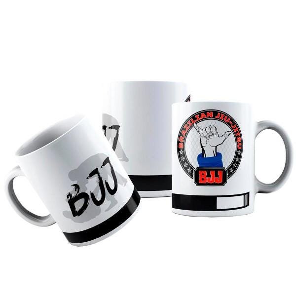 Caneca Cerâmica Faixa Preta Jiu Jitsu Brasileiro Brazilian | MadeiraMadeira