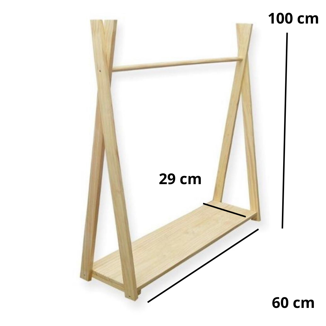 Arara Expositor de Roupas Xavier - Cabideiro em Madeira Pinus ...