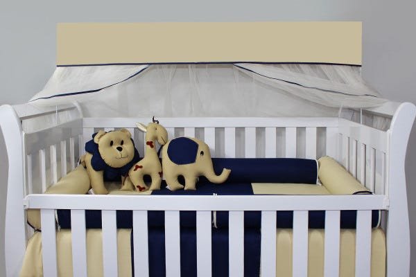 Kit Berço Roll 13 Peças com Mosquiteiro - Marinho com Caqui ...