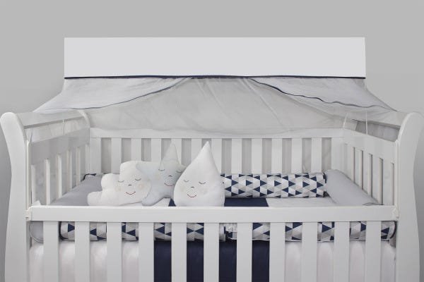 Kit Berço Roll 13 Peças com Mosquiteiro - Losango Marinho | MadeiraMadeira