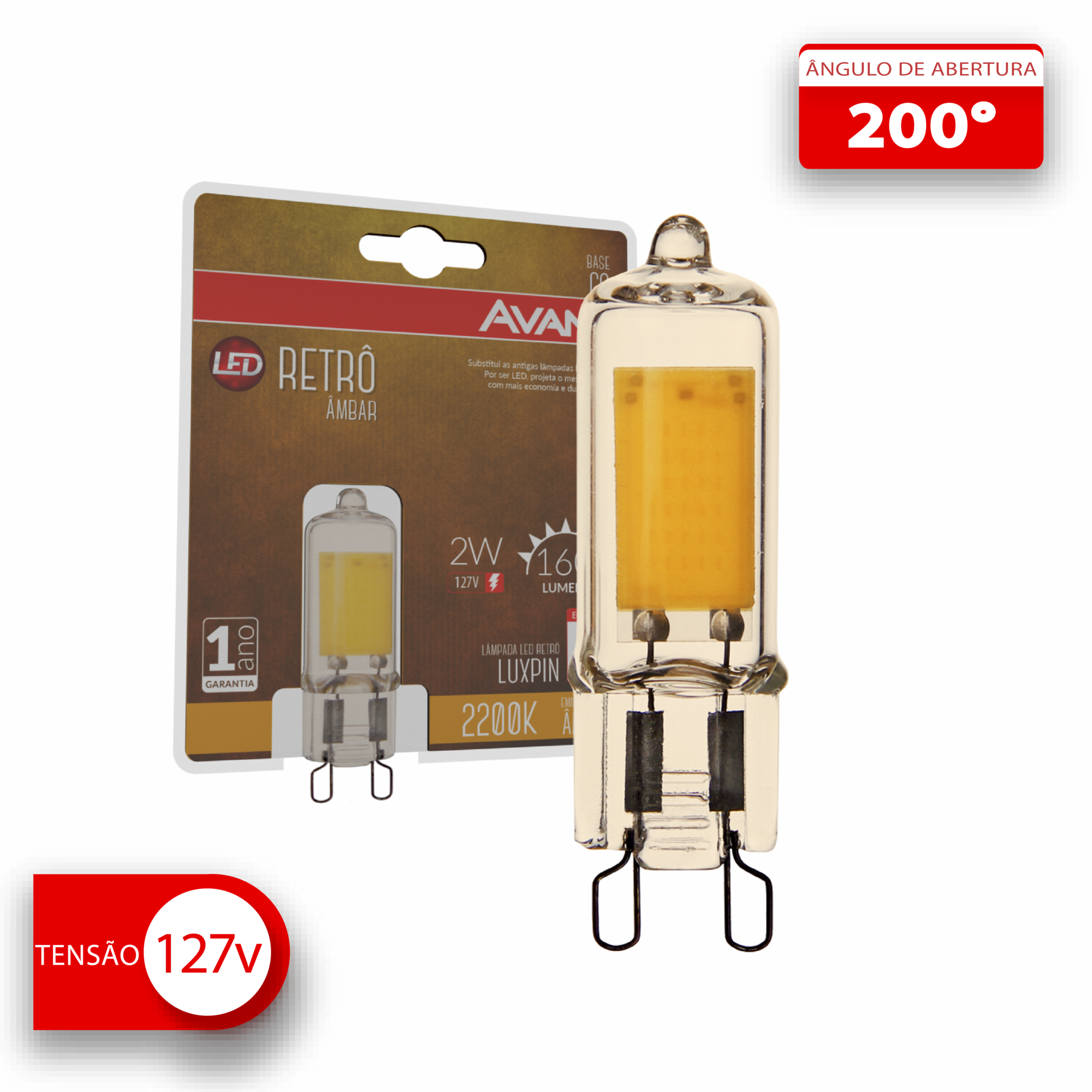 kit 10 Lâmpada LED Luxpin Clear 4W G9 127V 2400k | MadeiraMadeira