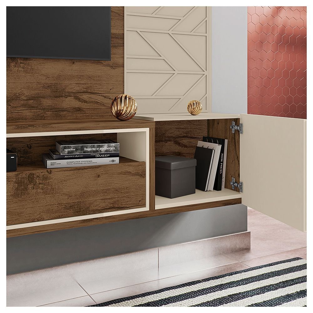 Painel para TV até 70 Polegadas com 2 Portas Prisma | MadeiraMadeira