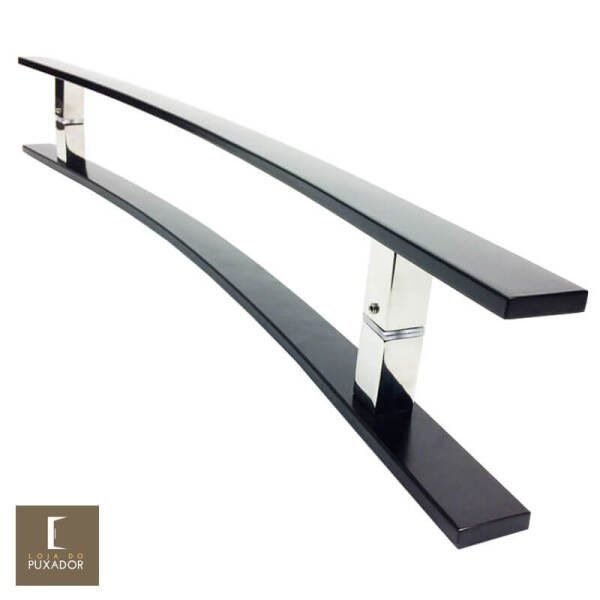 Puxador Para Portas Duplo em Aço Inox 304 Modelo Novitá Preto fosco pé ...