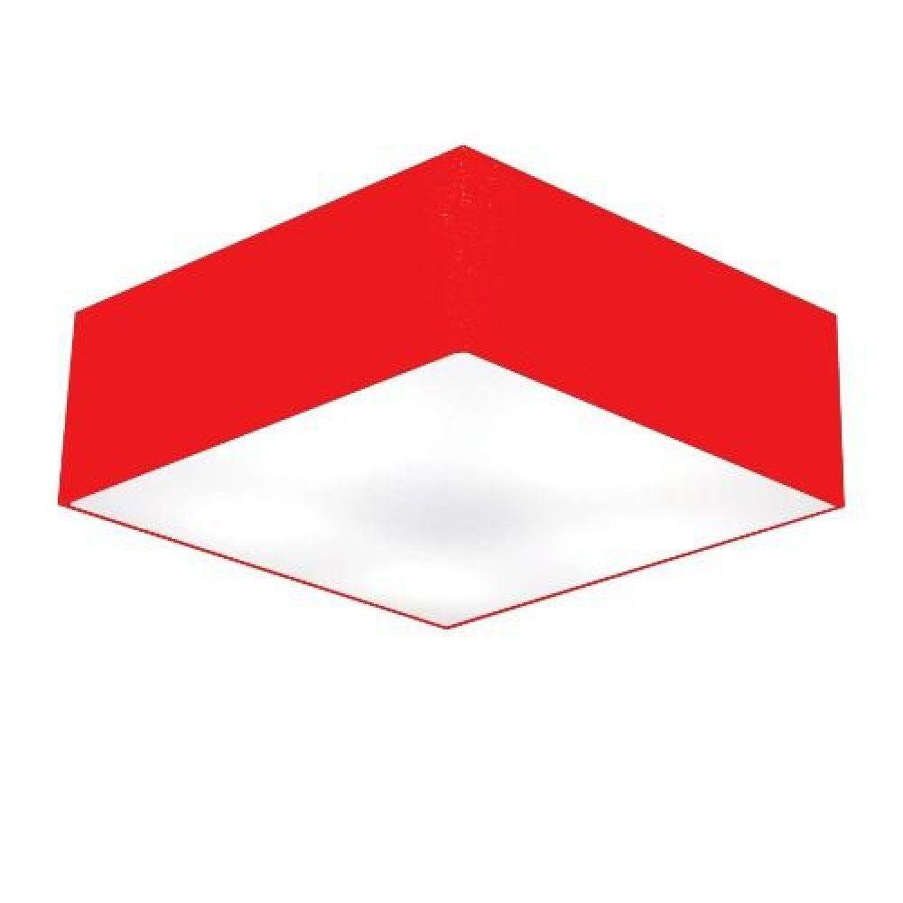 Kit Plafon Quadrado e Pendente 50x50cm Vermelho Bivolt | MadeiraMadeira