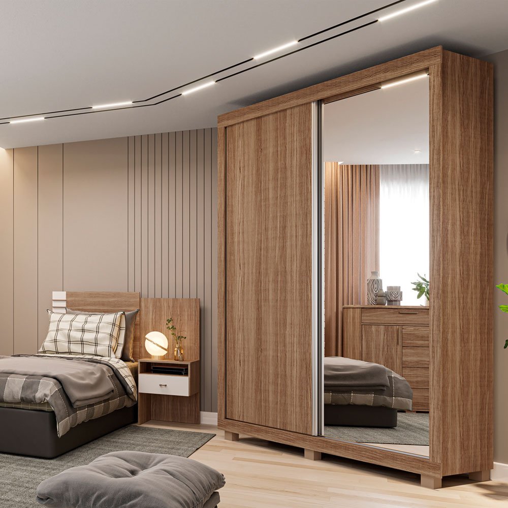 Guarda Roupa Honduras Plus com 02 Portas Deslizante com espelho 3 ...