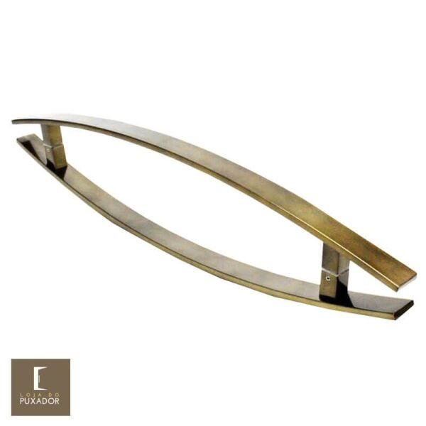 Puxador Para Portas Duplo em Aço Inox 304 Modelo Lugui Antique Ouro ...