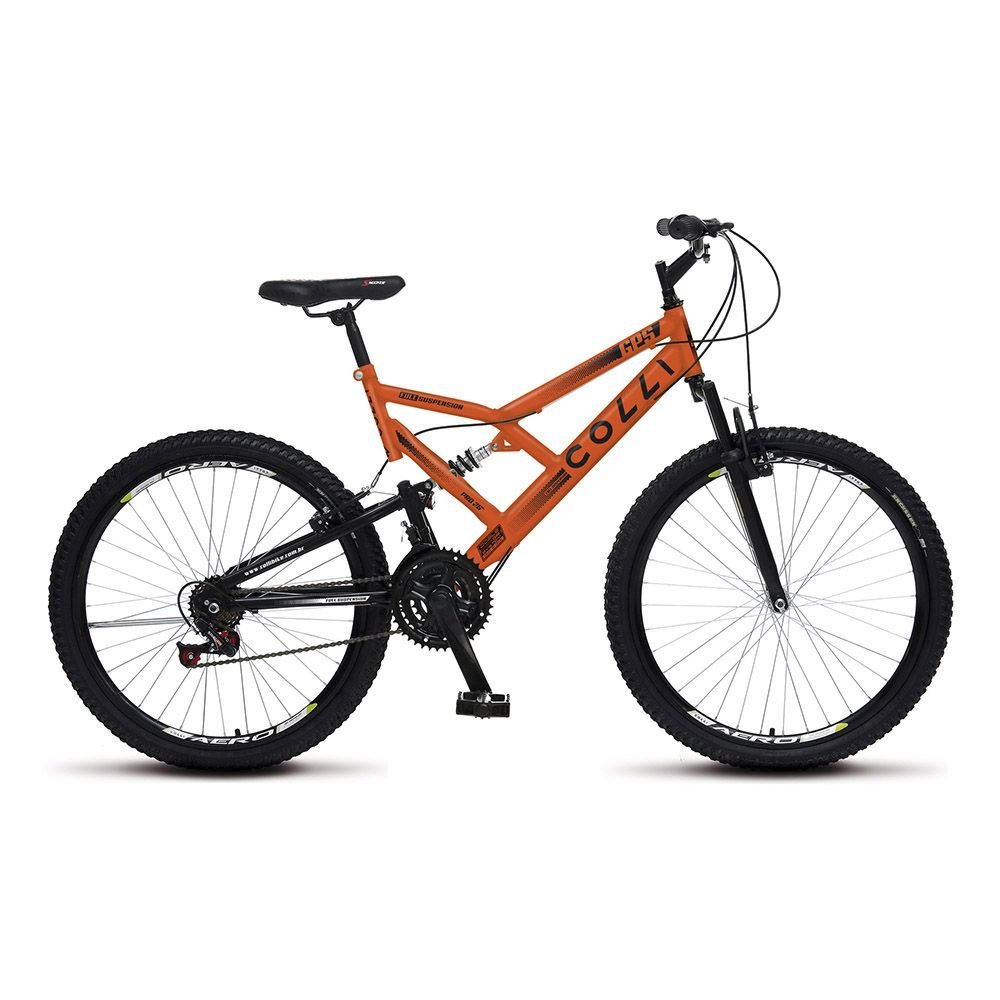 Bicicleta Colli GPS Freio V-Breake Trocador na Luva Laranja/Preto Aro ...