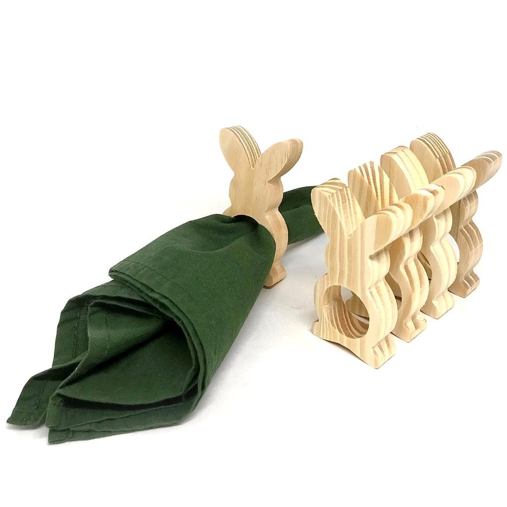 50 Argolas Porta Guardanapo Coelho Pascoa Madeira Pinus | MadeiraMadeira