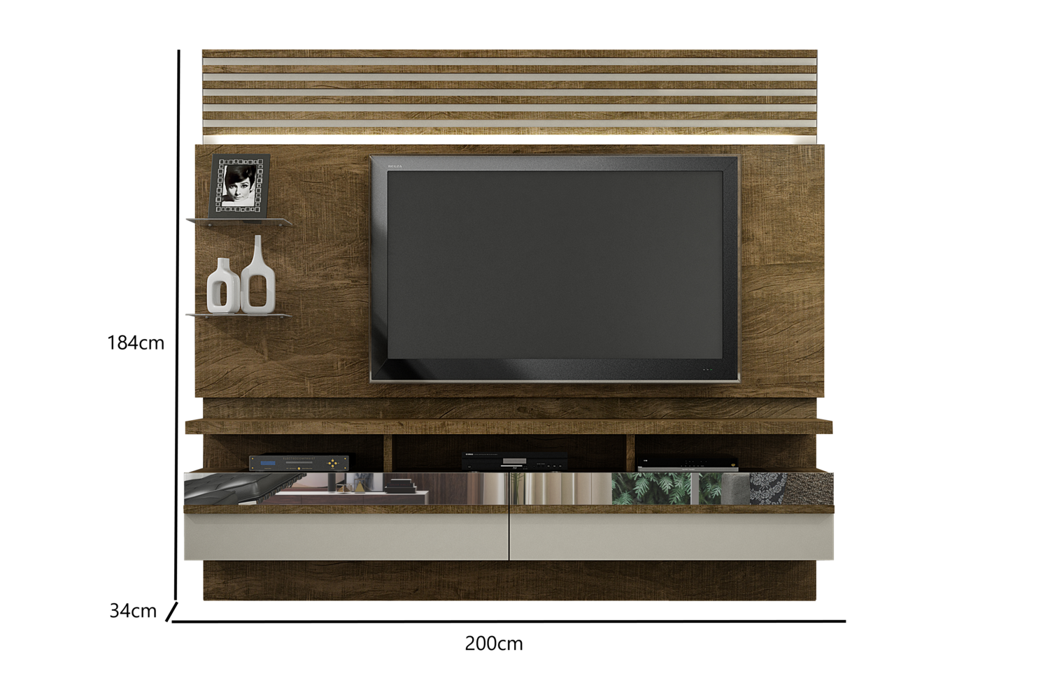 Home Suspenso para TV ate 65 Polegadas Napoles Valdemoveis Ipê/Off ...