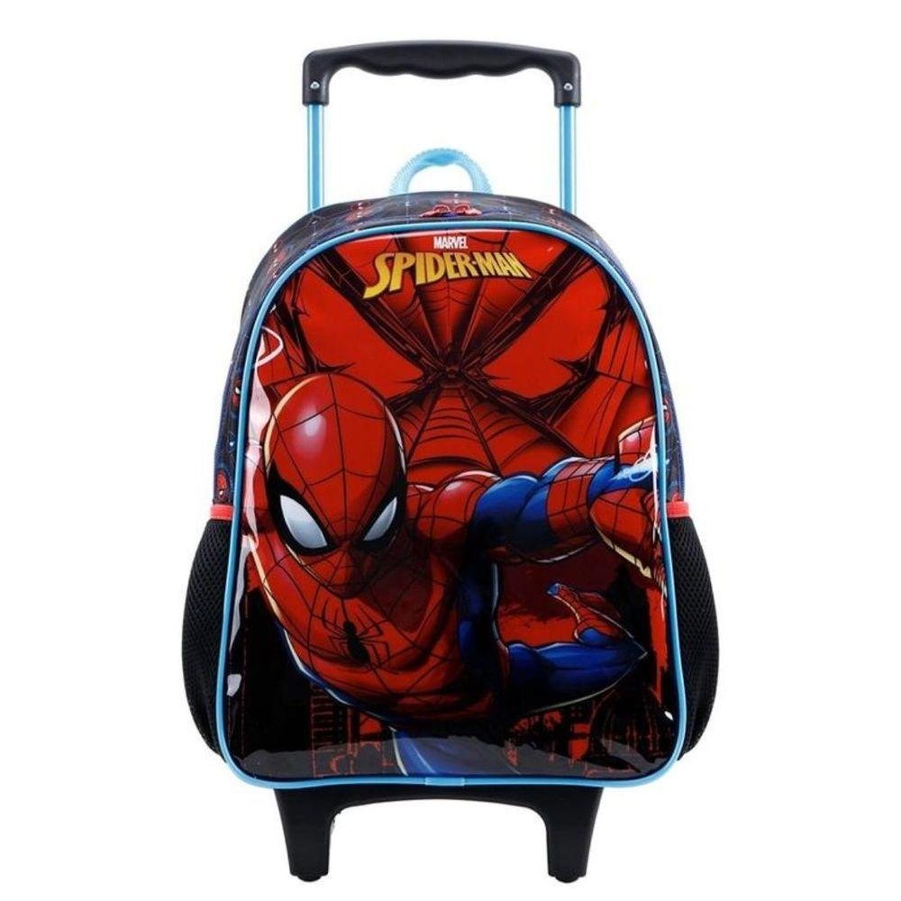 Mochila Rodinha Infantil Escolar Menino Homem Aranha Spiderman Xeryus Azul 11660 | MadeiraMadeira