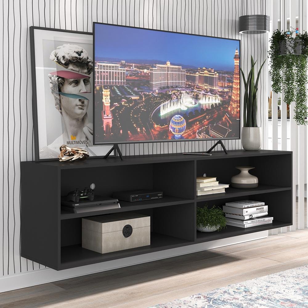 Rack para TV 75" Suspenso Jazz Multimóveis MP1016 Preto | MadeiraMadeira