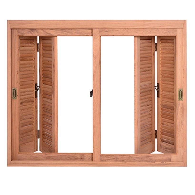 Janela de Madeira Vitro de Correr Com Veneziana Pantográfica Reto de ...