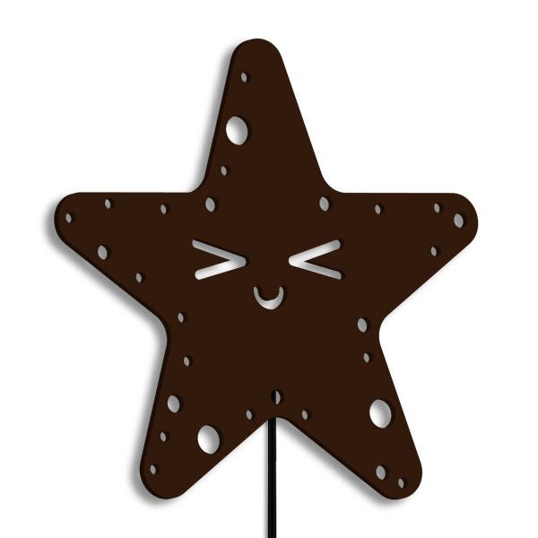 Luminária Abajur Parede Estrela B Madeira G9 30cm Decoração - Marrom ...