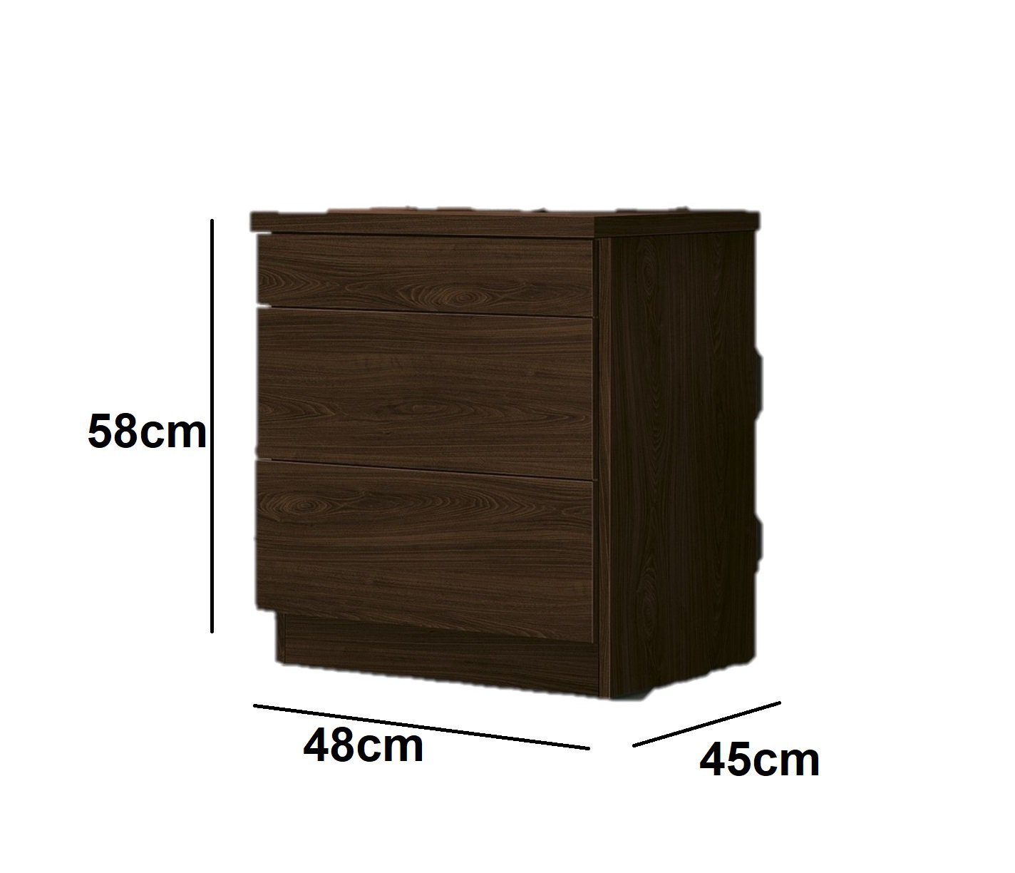 Conjunto Mesa de Cabeceira Versatile 3 Gavetas Nocciola - Fazzio ...