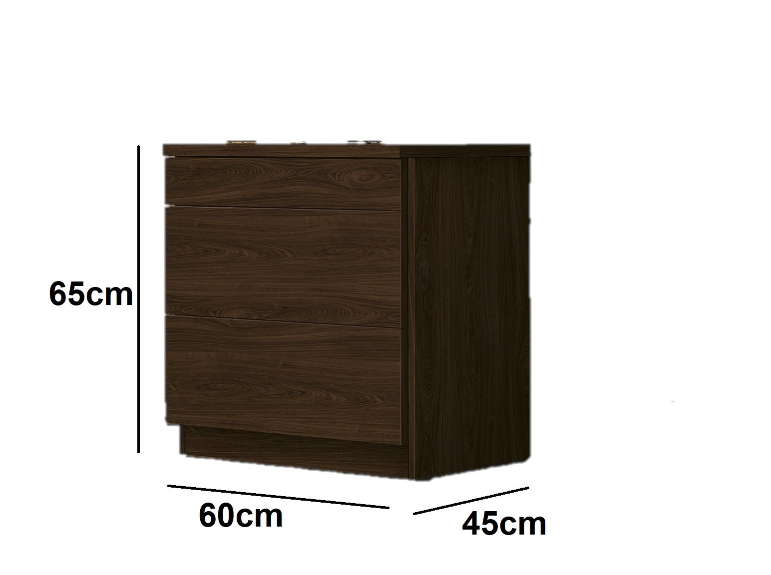 Conjunto Mesa de Cabeceira Versatile 3 Gavetas Nocciola - Fazzio ...