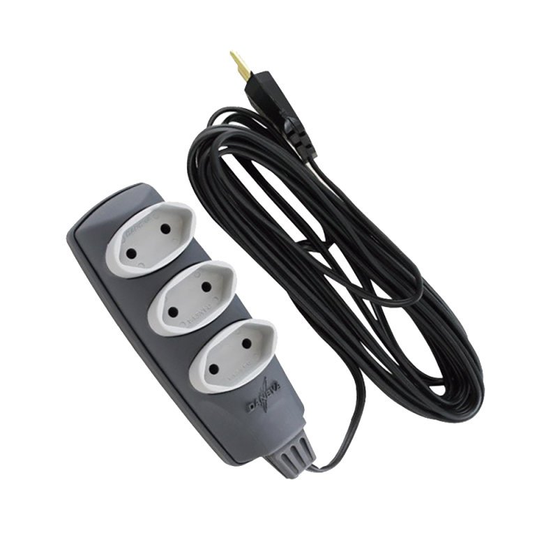Extensao No Shock Pl Daneva 5 Metros Grafite 2x0,75mm Ref.1466 ...
