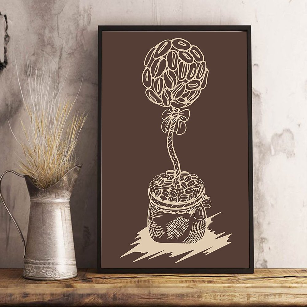 Quadro Animado Desenho Café Balão Tamanho A4 Poster | MadeiraMadeira