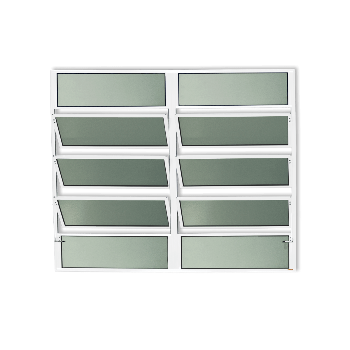 JANELA BASCULANTE 2 SEÇÕES 10 FOLHAS (4F+6M) C/ VIDRO MINI BOREAL ...
