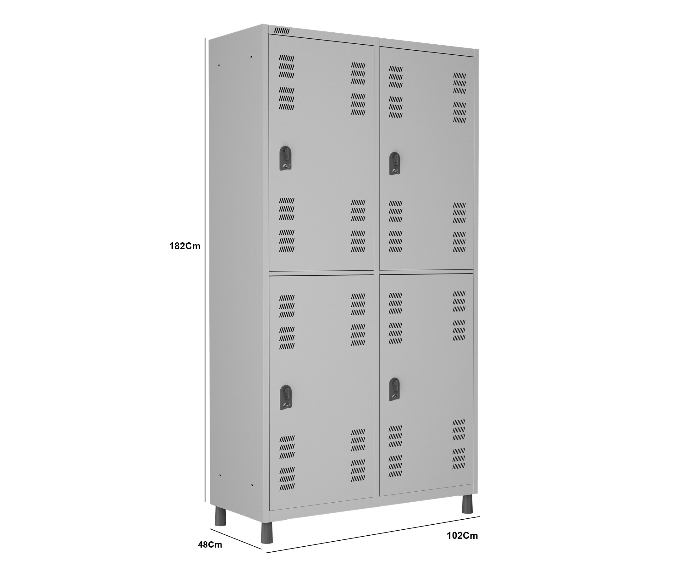 Guarda Volume Aço Insalubre 4 Portas Grandes Locker 10006 | MadeiraMadeira