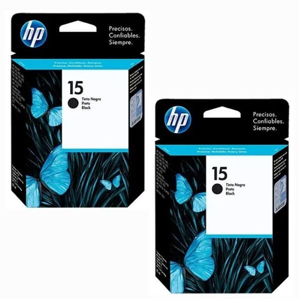 kit 2 cartuchos hp 15 Black C6615d HP 840C 930C 710C 820CXI Preto ...