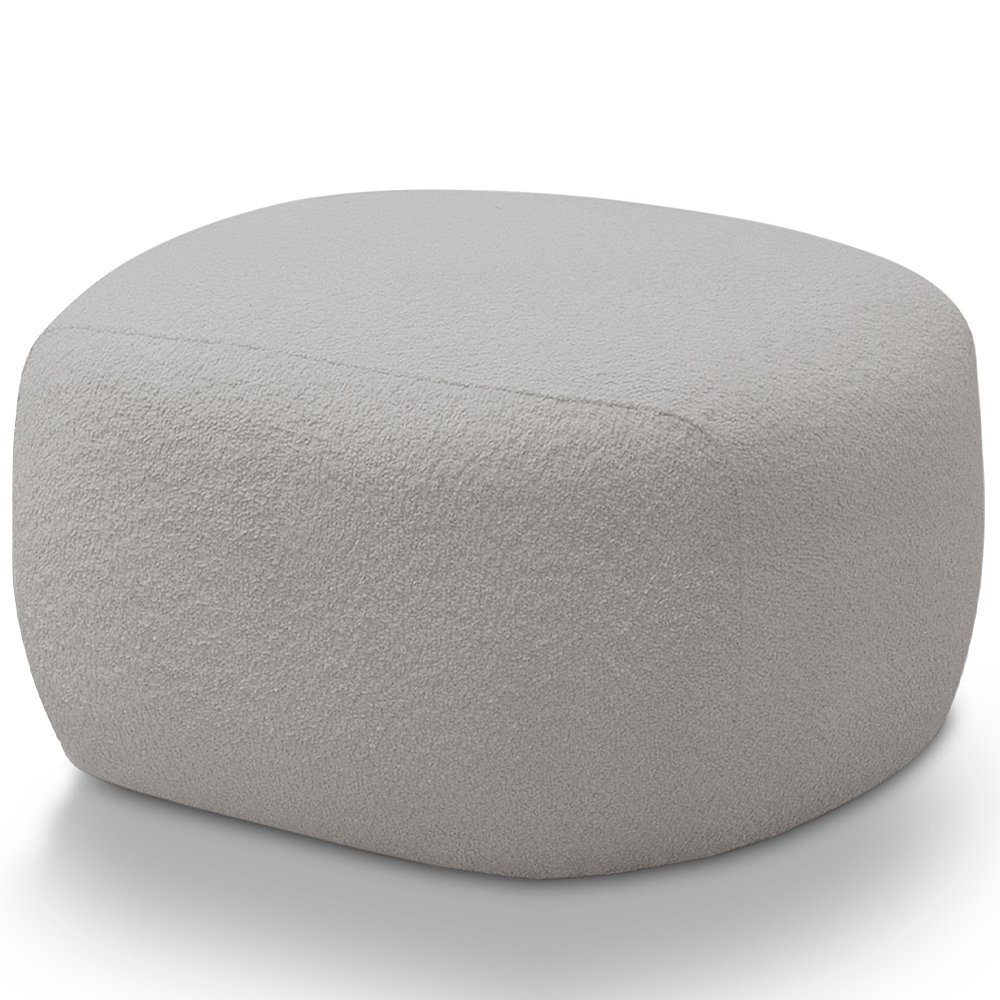 Puff Decorativo Orgânico para Sala de Estar Living Barolo L06 Bouclê Cinza - Lyam Decor ...