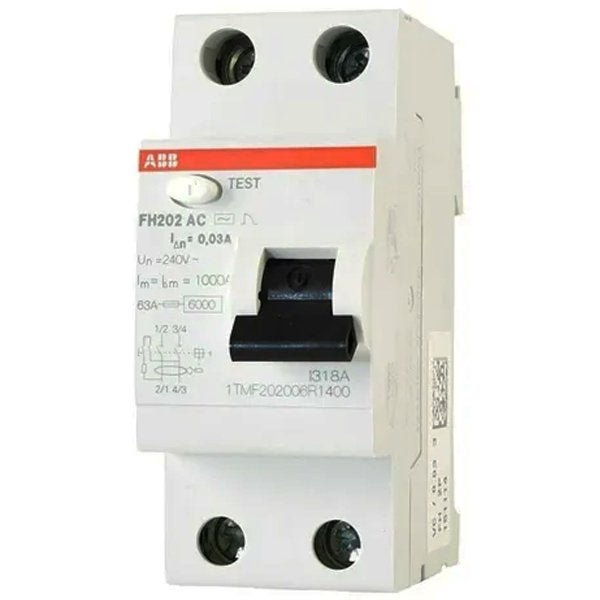Disjuntor DR ABB FH202 AC-63/0,03 Bipolar 63A/30mA | MadeiraMadeira