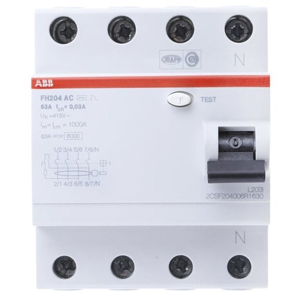 Disjuntor DR ABB FH204 AC-63/0,03 Tetrapolar 63A/30mA | MadeiraMadeira