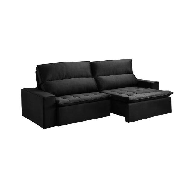 Sofá Retrátil e Reclinável Razone Orleans com Molas No Assento Tecido ...