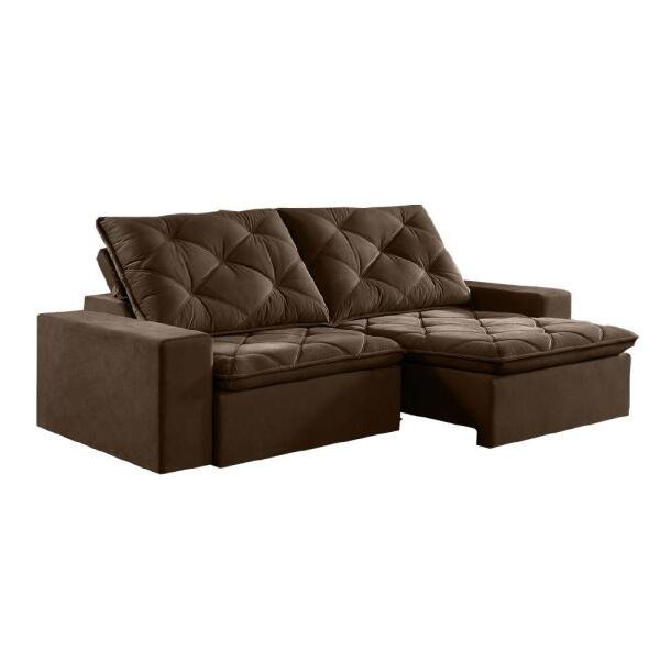 Sofá Retrátil e Reclinável Razone Lisboa com Molas No Assento Tecido ...