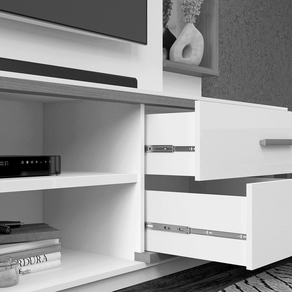 Home Leni com Gavetas e Prateleira Cedro Off White 37869 EDN | MadeiraMadeira