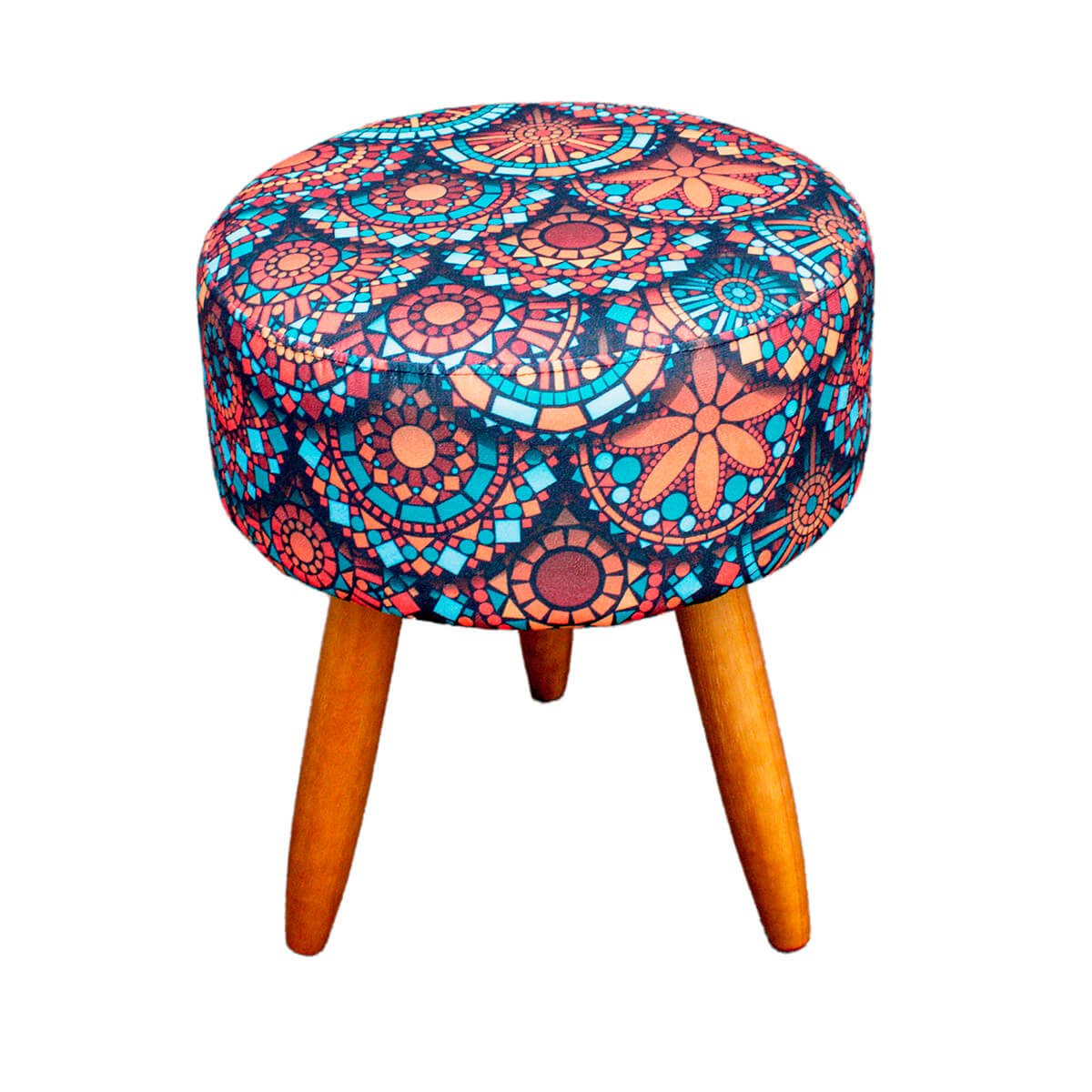 Puff Decorativo Redondo Mandala Jylcrom | MadeiraMadeira