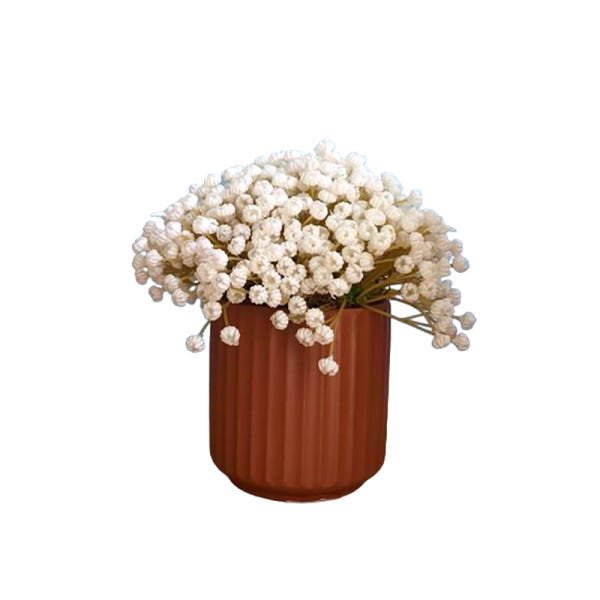 Arranjo de Mosquitinho Artificial no Vaso Canelado Terracota | Linha ...