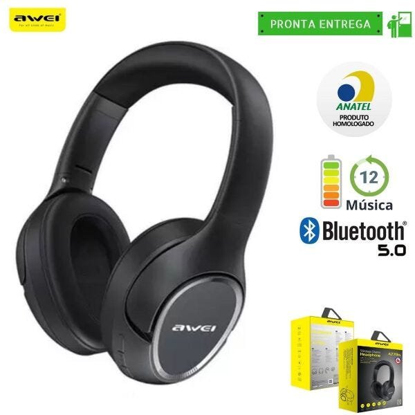 Fone Ouvido Bluetooth 5.0 Original Awei A770Bl Headphone Stereo Bass ...