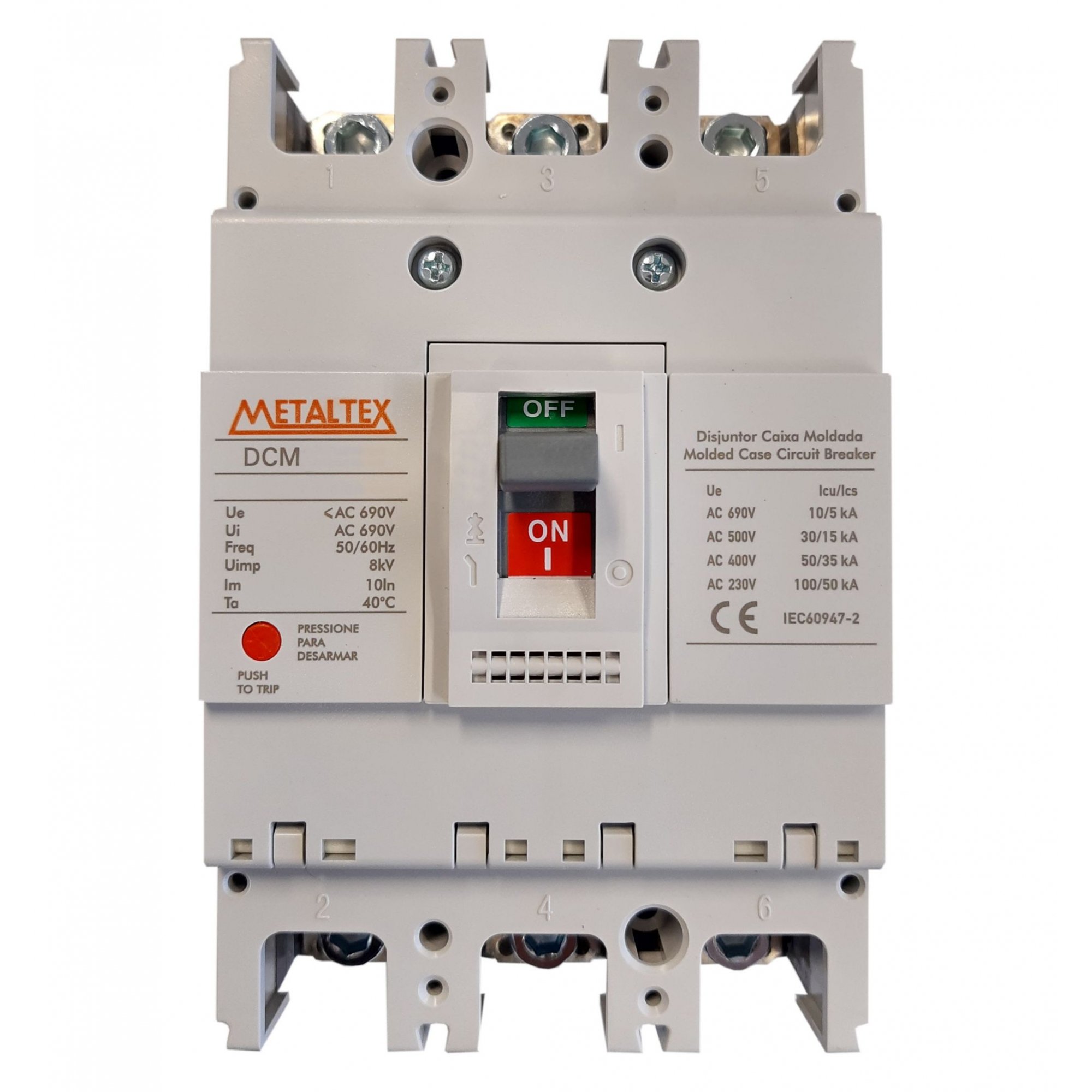 Disjuntor Caixa Moldada Tripolar 300 Amperes Modelo DCM Metaltex | MadeiraMadeira