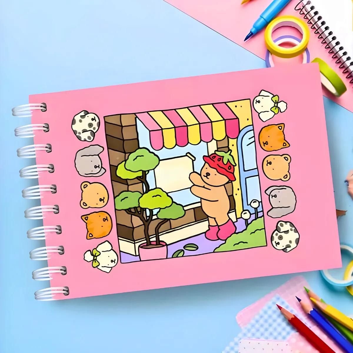 Kit Livro Bob Gude Bobbie Goods de Colorir Capa Dura + 24 Canetinhas ...