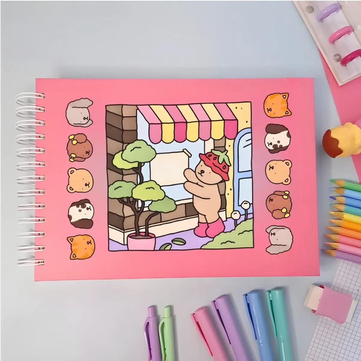 Kit Livro Bob Gude Bobbie Goods de Colorir Capa Dura + 24 Canetinhas ...